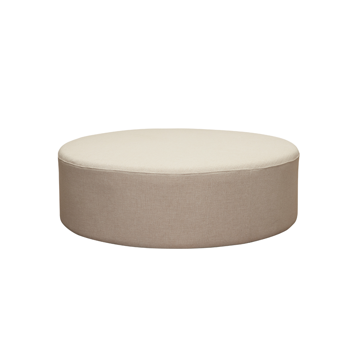 Moon Ottoman - Antique White Linen - Ruth & Joanna